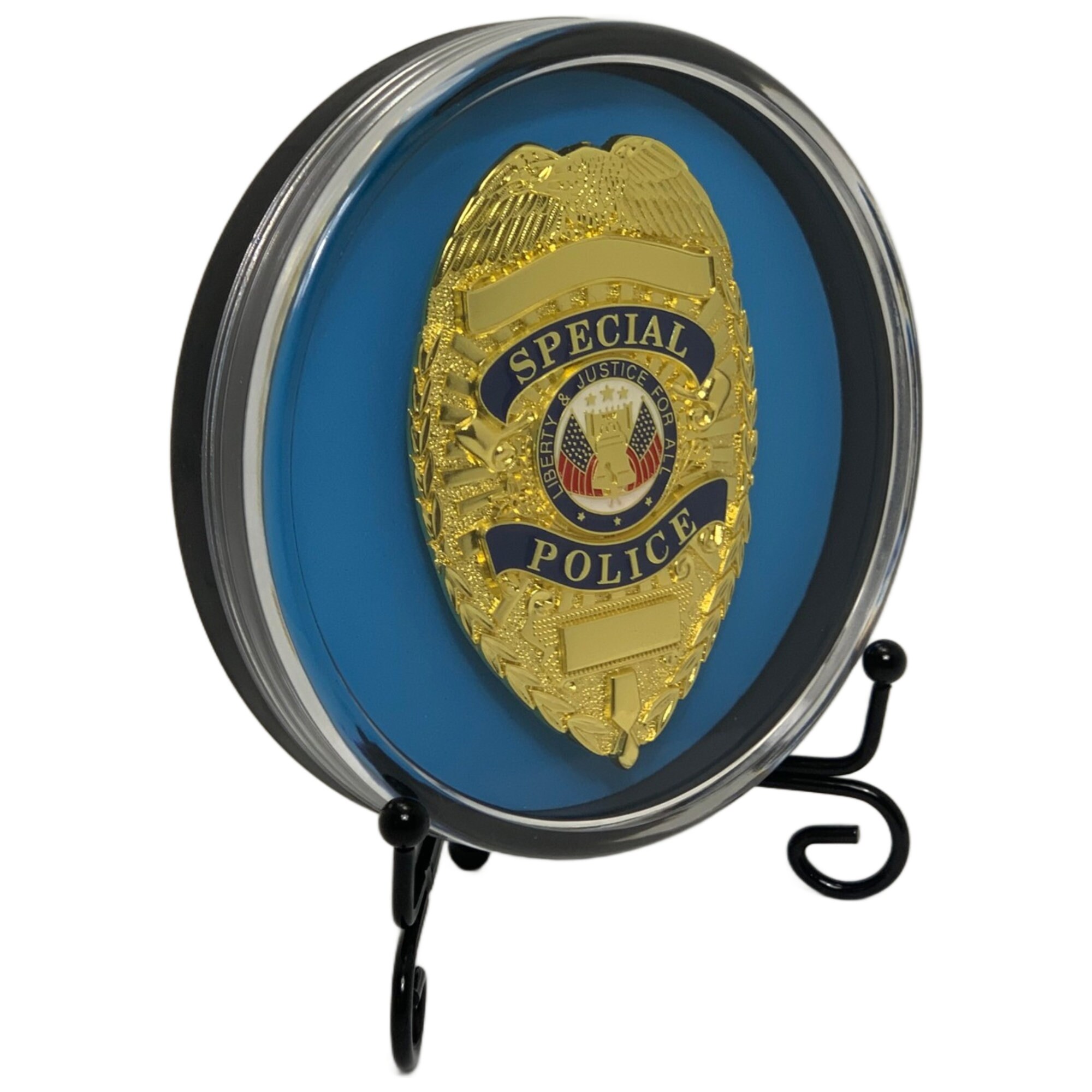 Kudos Police Badge Display Case With Stand 4 Pack Badge Holder Shadow ...