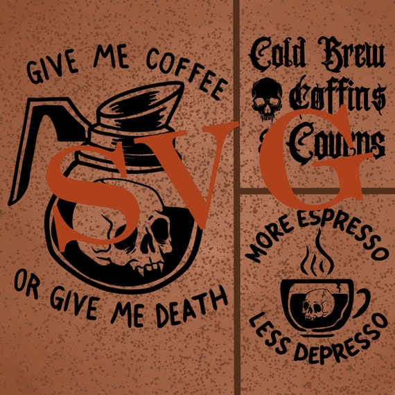 3 Pack Skull Coffee Espresso Cold Brew SVG - Etsy