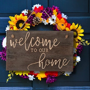 Welcome to Our Home Sign Rustic Farmhouse Decor Welcome Sign - Etsy