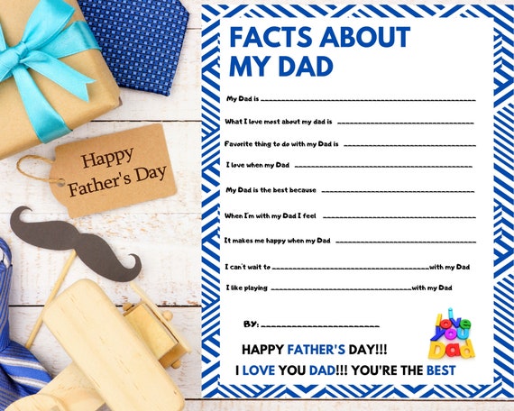 Fathers Day Printable About My Dad Digital Print Fill in - Etsy