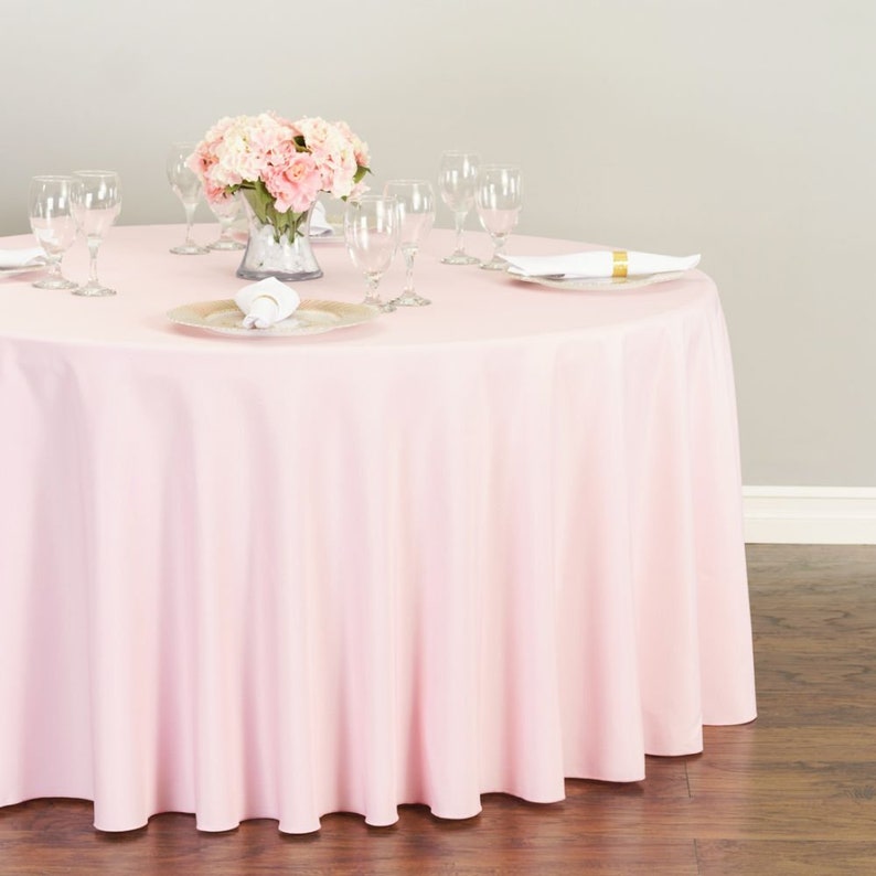 120 Inch Round Polyester Table Cloth Wedding Tablecloth Linen - Etsy