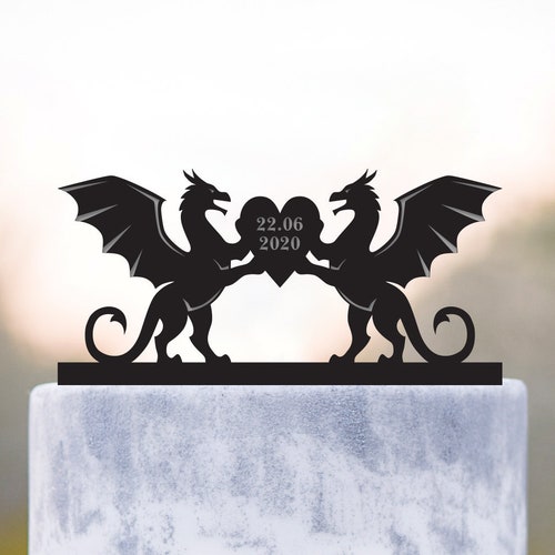 Dragons Personalized Wedding Cake Topper - Etsy
