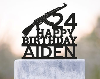 Party Supplies Party Décor Gun cake topper Target shooting cake topper ...