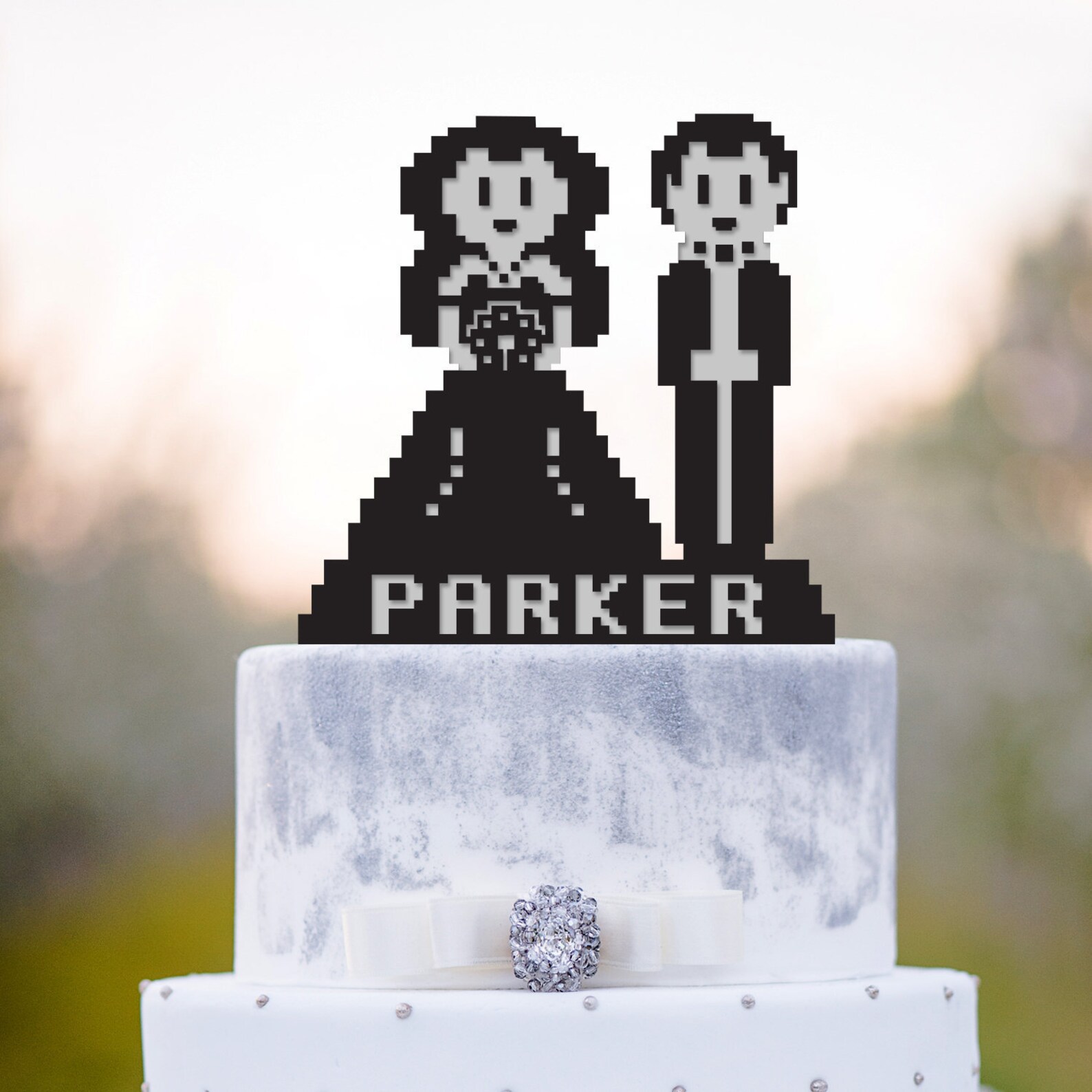 8 Bit Video Game Wedding Cake Toppergeeky Wedding 8 Bit Cake | Etsy