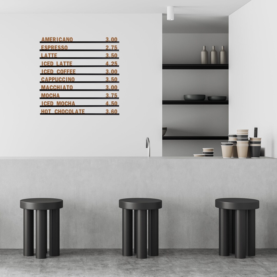 Wall Menu Board, Changeabe Cafe Menu Display, Letter Menu Board ...