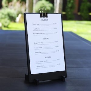Table Stand Menu Holder, Menu Board, Wooden Sign Holder Menu, Custom ...