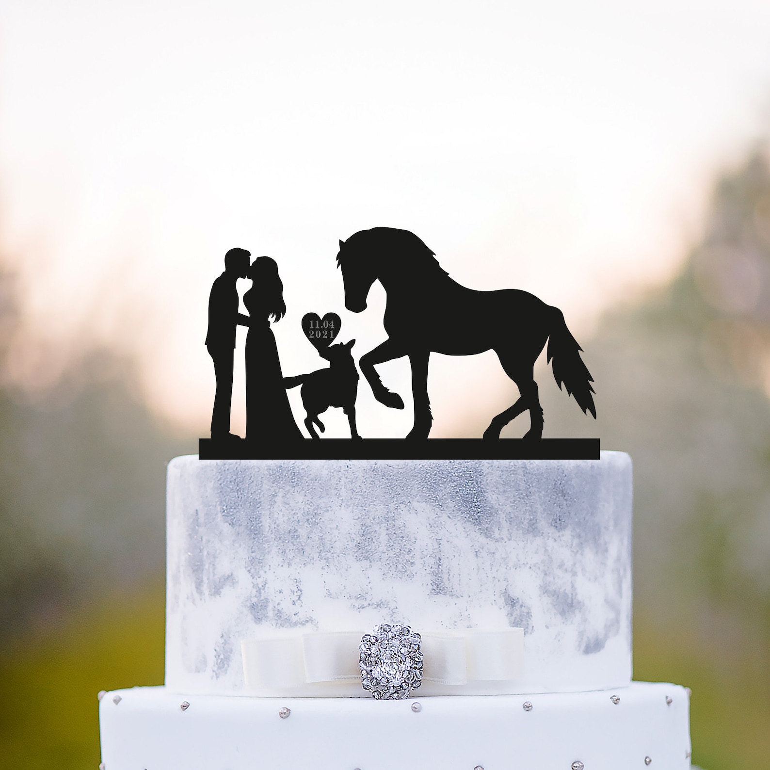 Custom Country Wedding Animal Cake Topper With German Shepherd - Etsy
