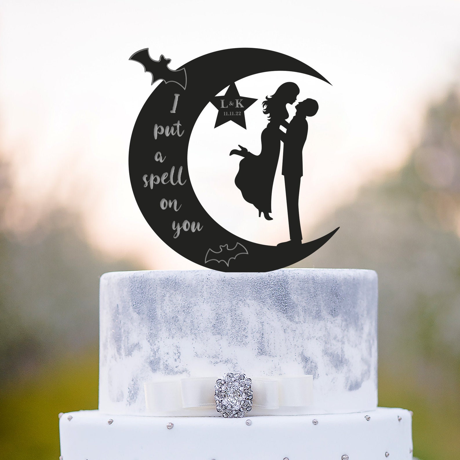 Moon Wedding Cake Topper,halloween Cake Topper Moon,custom I Put a ...