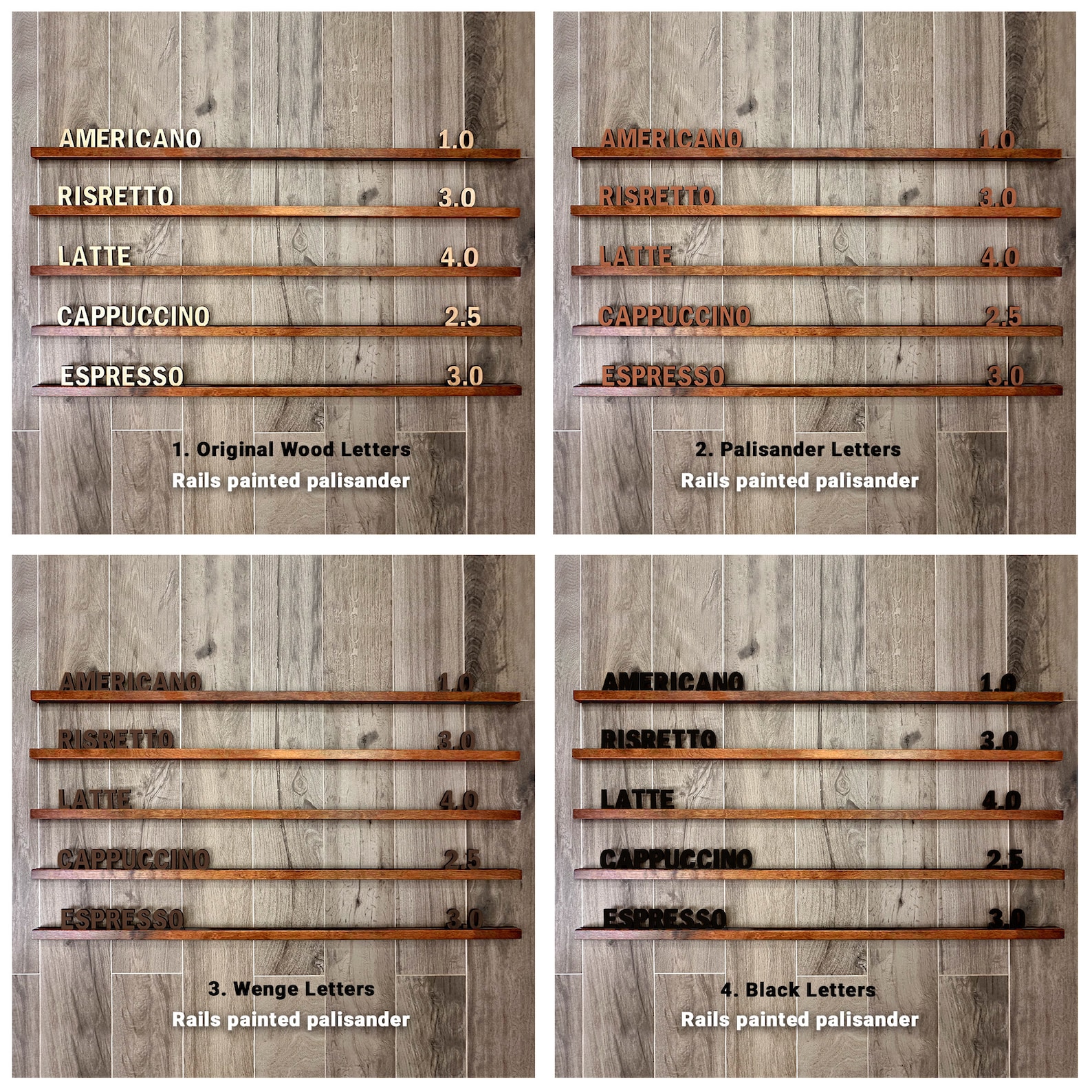 Changeable Letter Menu Board, Wood Wall Rails, Cafe Sign - Etsy