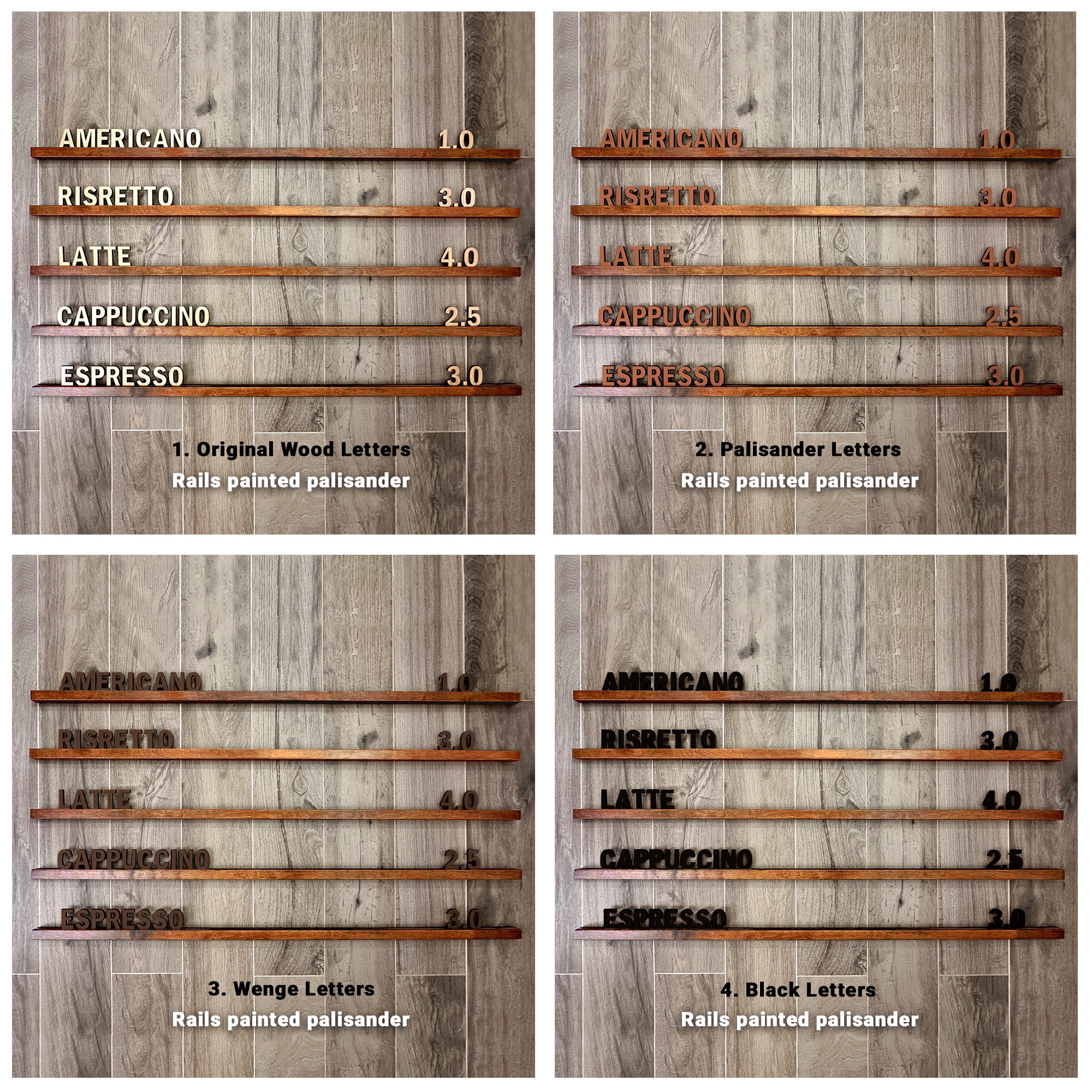 Changeable Letter Menu Board, Wood Wall Rail, Cafe Sign - Etsy UK