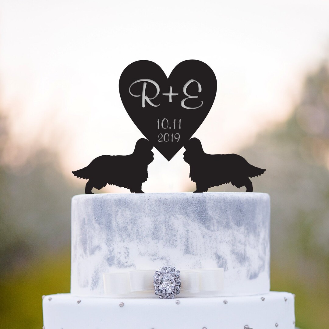 Cavalier King Charles Cake Topper,cavalier King Charles,initials Cake ...