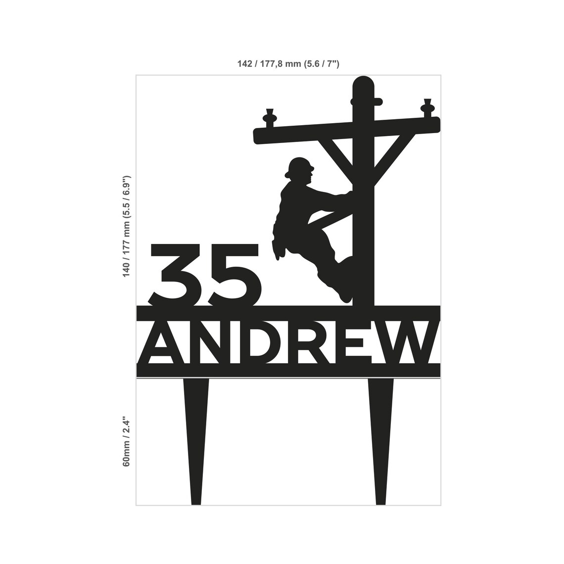 Electrician Lineman Birthday Cake Topper, Custom Name and Age, Birthday ...
