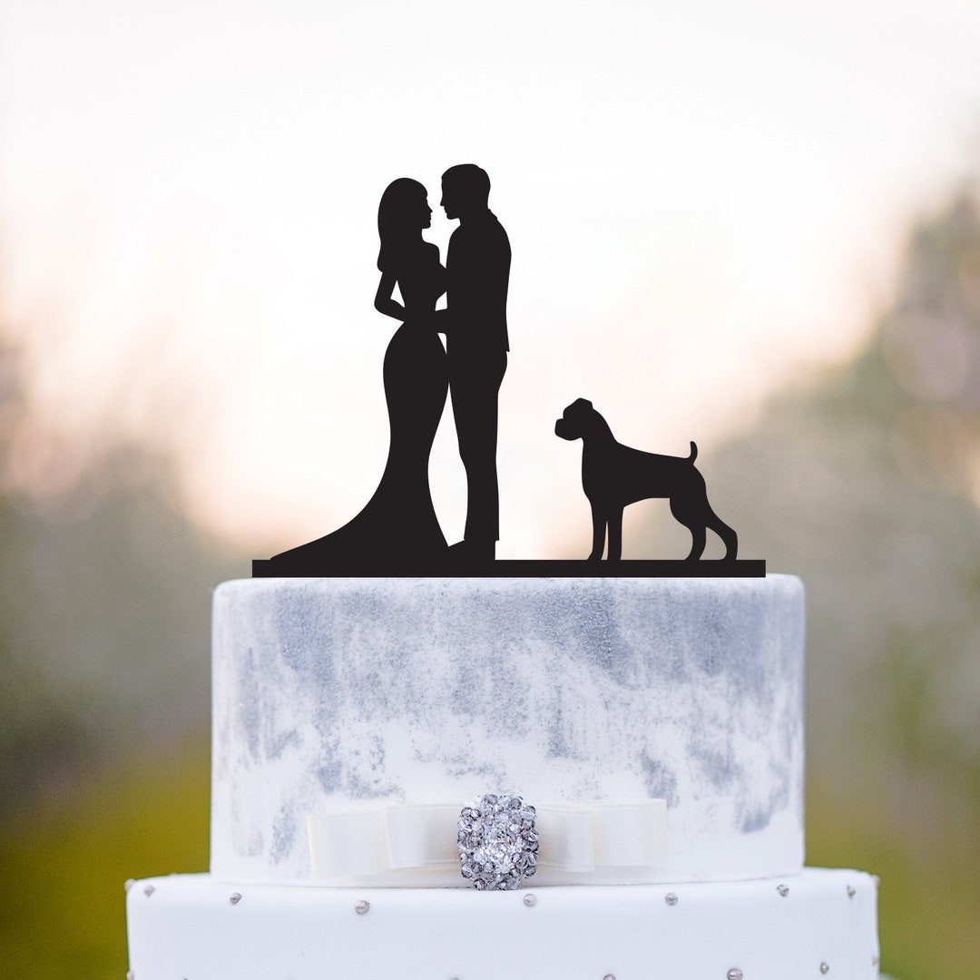 Wedding Cake Topper With Dog,boxer Dog,boxer Dog Cake Topper,cake ...