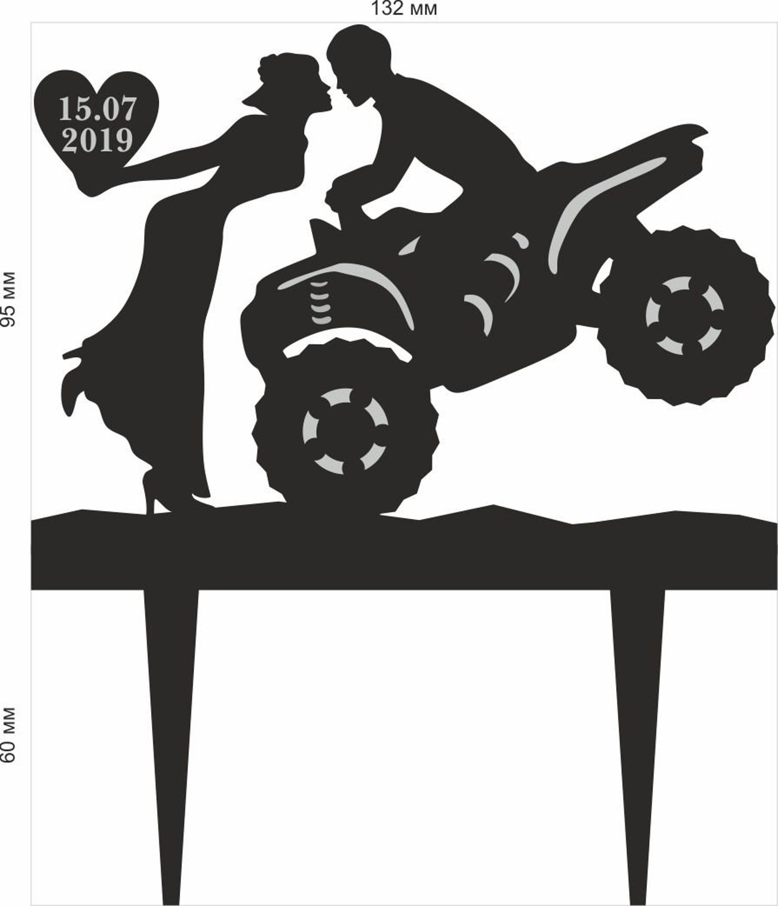 4 Wheeler Wedding Cake Topperatv Cake Topperatv Mr and Mrs - Etsy