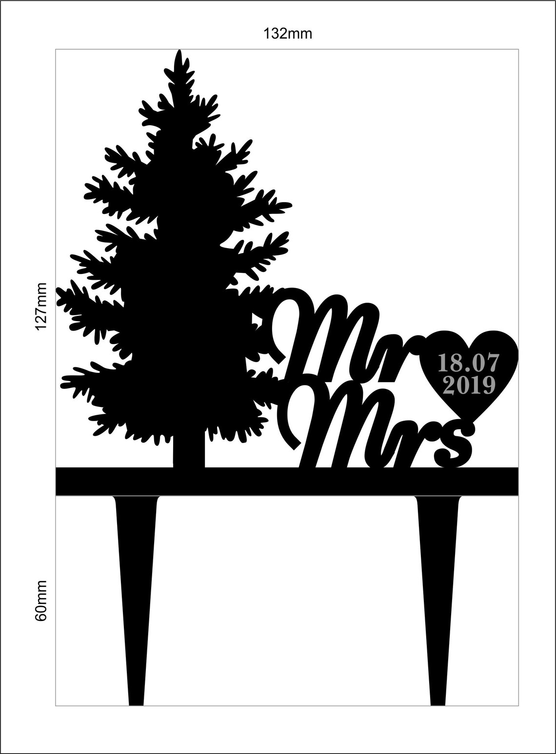 Pine Tree Forest Cake Topper Datetree Wedding Cake | Etsy