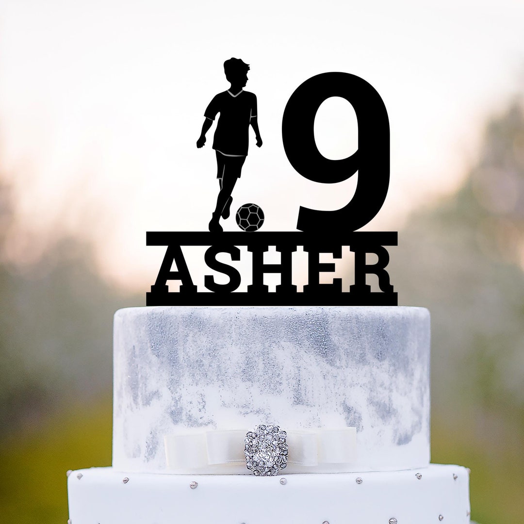 Birthday Cake Topper, Football Player Cake Topper, Soccer Cake Topper ...