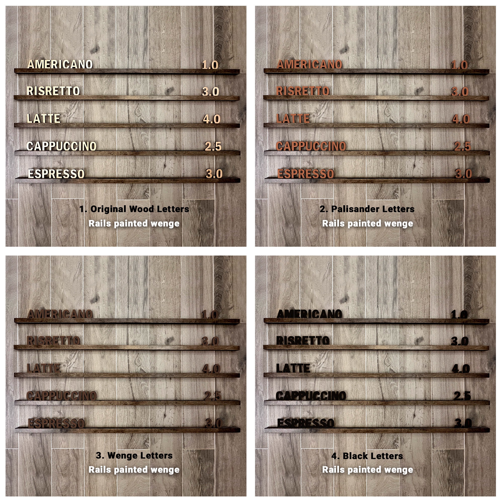 Changeable Letter Menu Board, Wood Wall Rail, Cafe Sign - Etsy UK