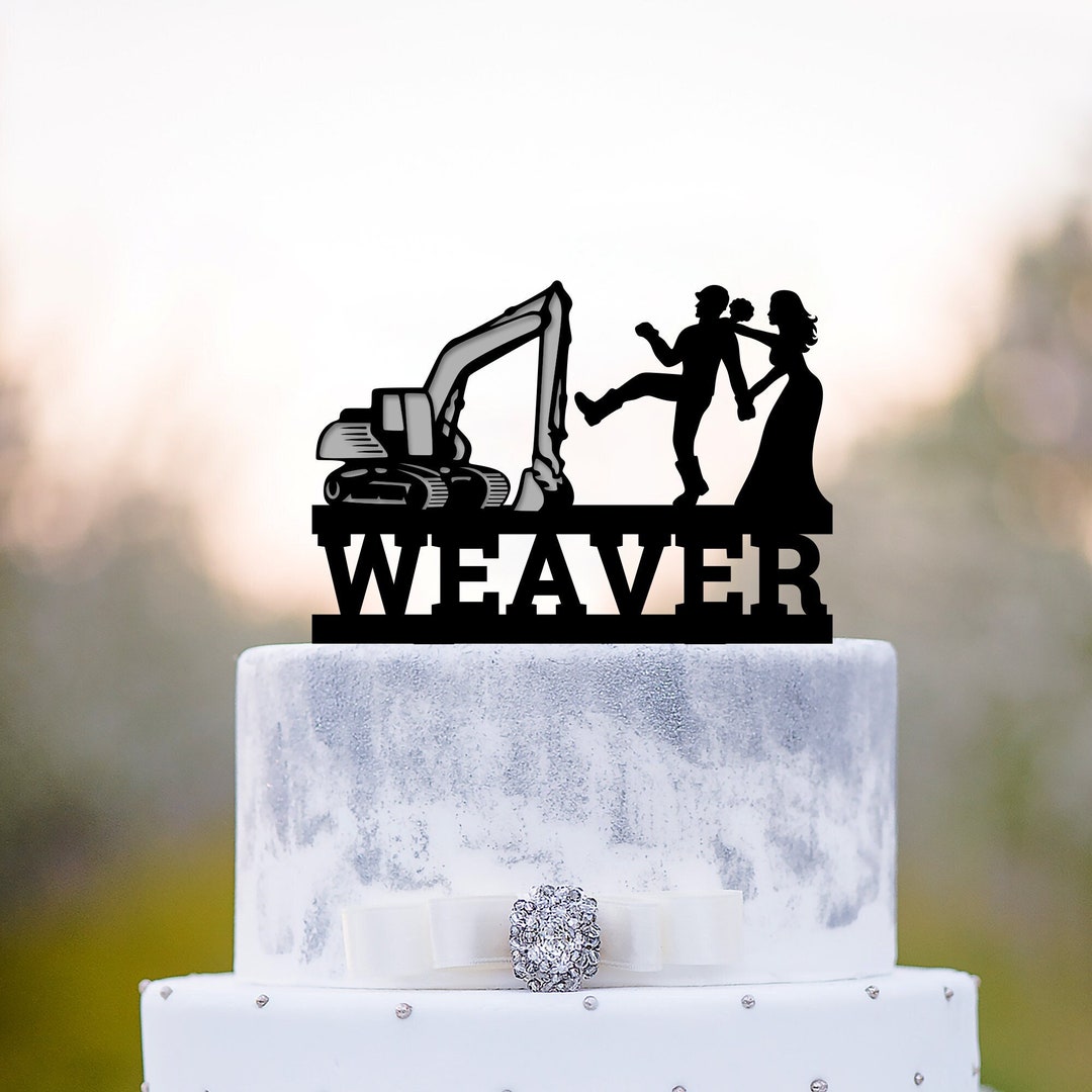 Excavator Wedding Cake Topper, Digger Wedding Cake Topper, Construction ...