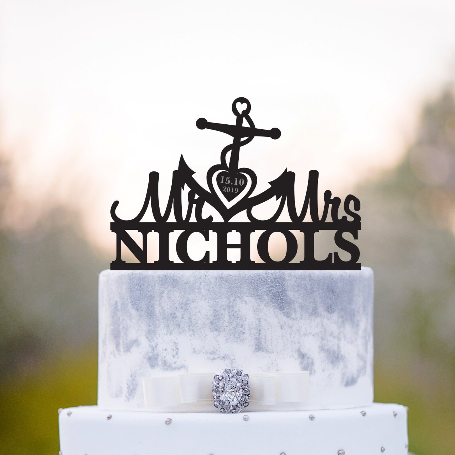 Anchor Cake Topper,anchor Wedding Cake Topper,navy Wedding Cake Topper ...