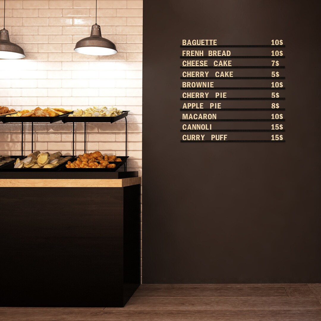 Wall Menu Board, Changeable Letter Board, Wood Wall Rail Board ...