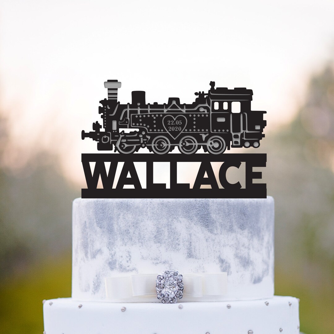 Custom Vintage Train Wedding Last Name Cake Topper - Etsy