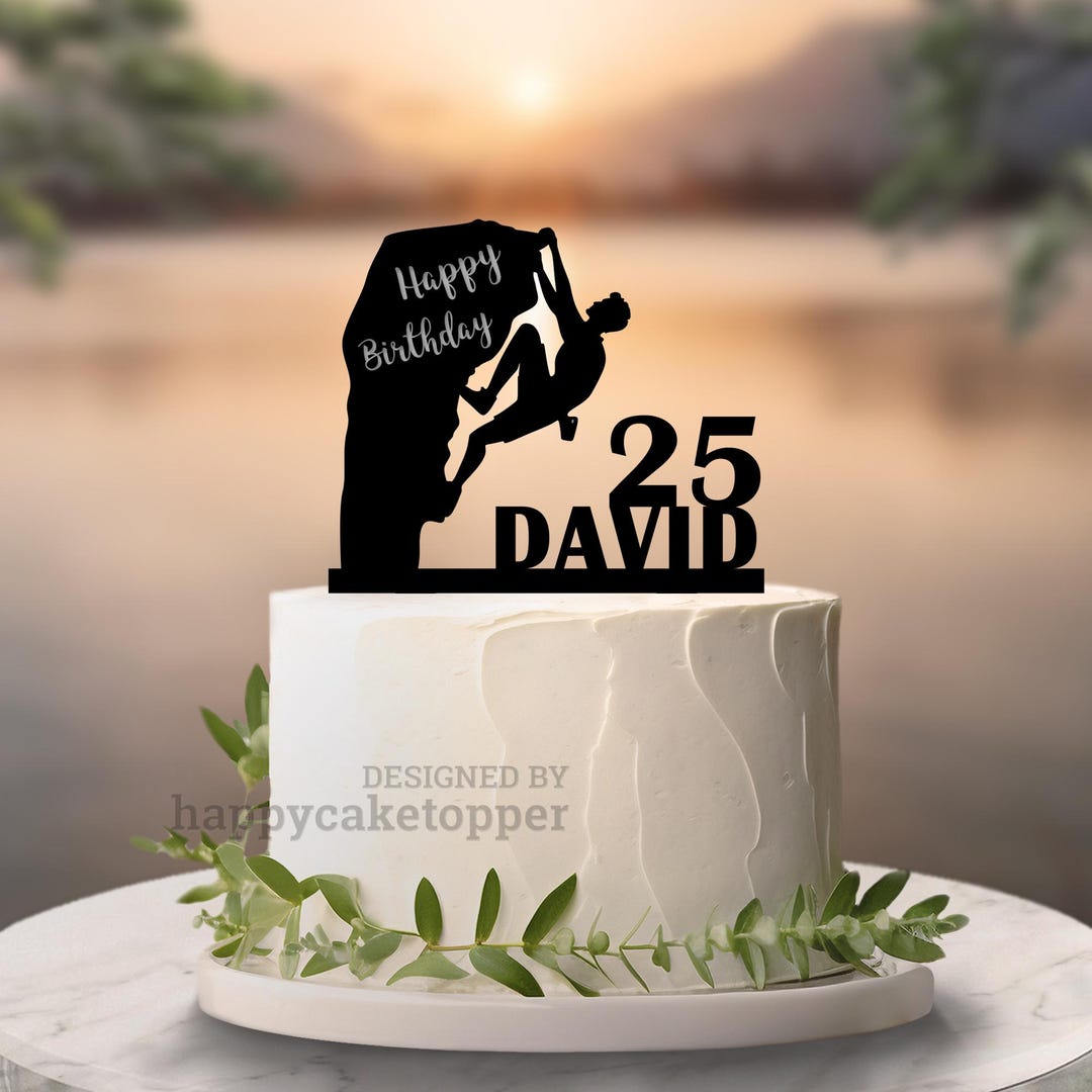 Birthday Cake Topper, Climbing Cake Topper, Custom Man Climber Cake ...