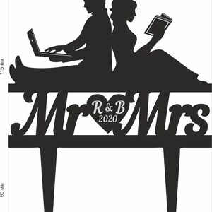 Book Lover and Computer Programmer Wedding Cake Topper,computer Game Book Cake Topper Wedding ...