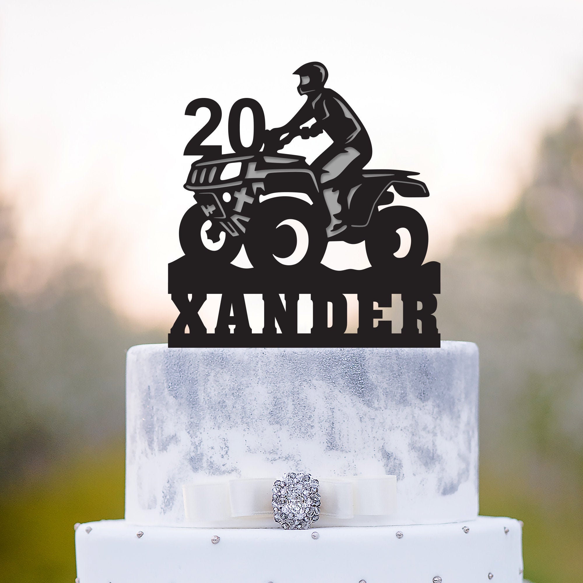 Custom Four Wheeler Cake Topper Birthday,atv Dirt Bike Happy Birthday ...