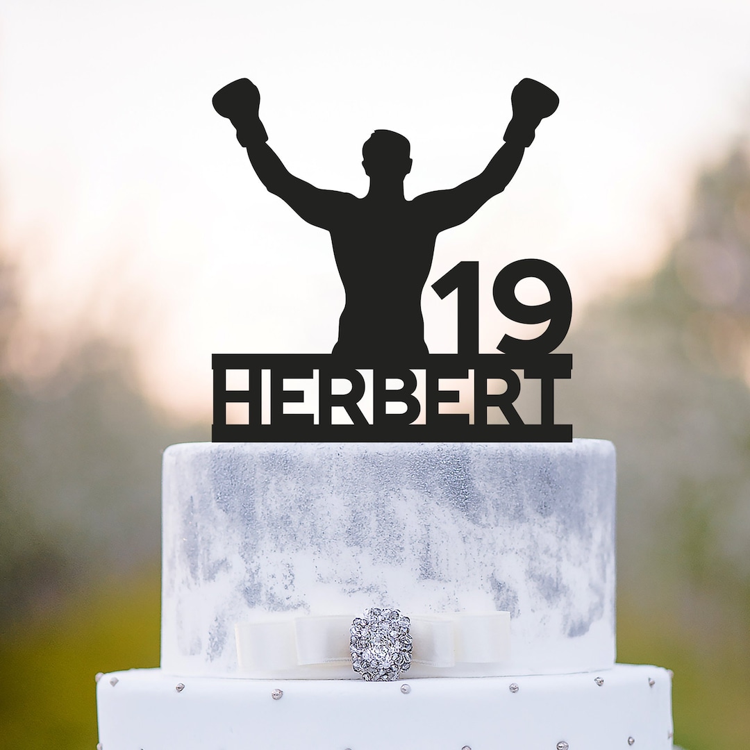 Boxing Birthday Cake Topper With Name,boxing Themed Birthday Cake ...