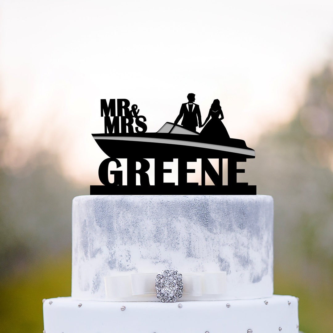 Boat Wedding Cake Topper, Nautical Wedding Cake Topper, Speed Boat ...