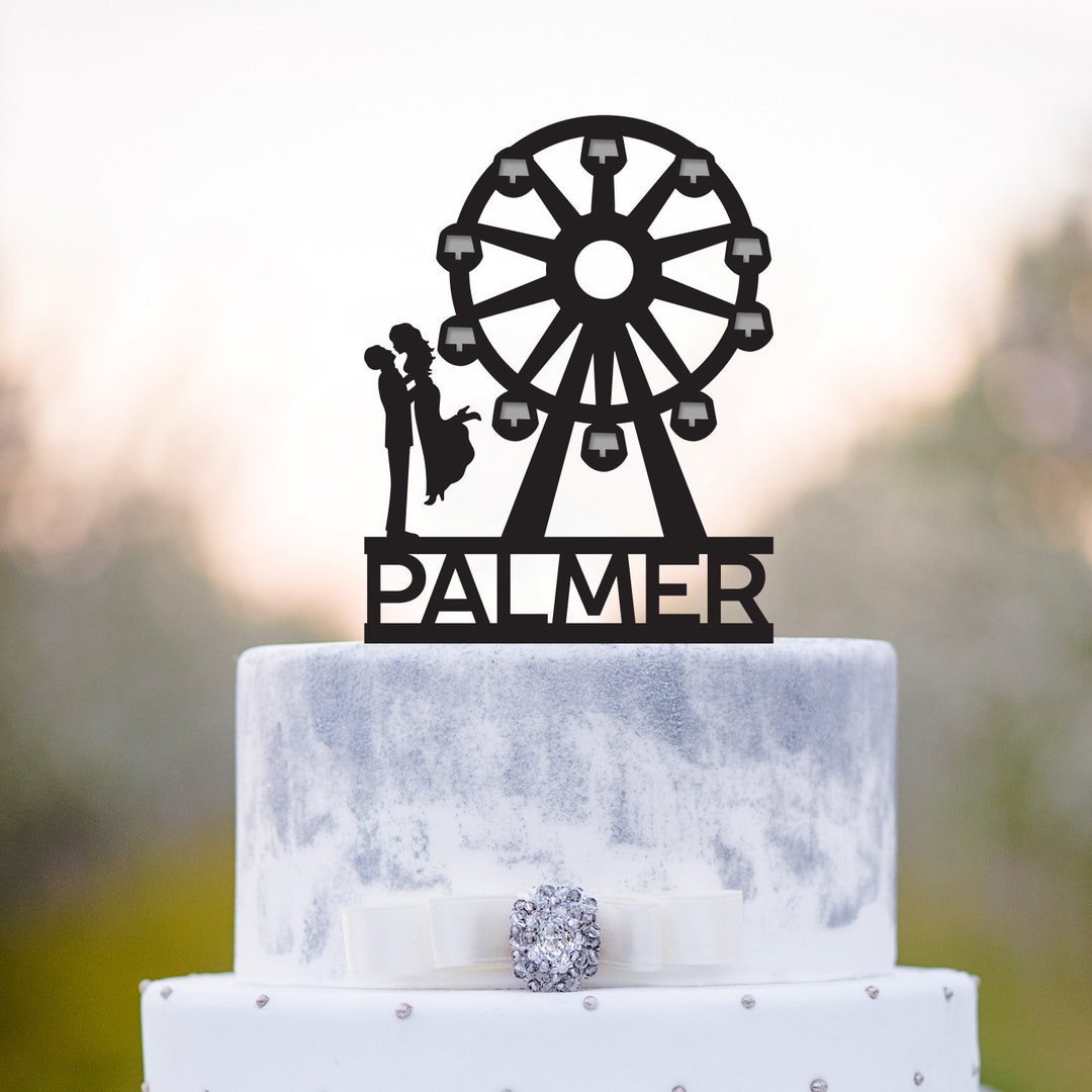 Ferris Wheel Mr and Mrs Wedding Cake Topper,retro Ferris Wheel Mr and ...