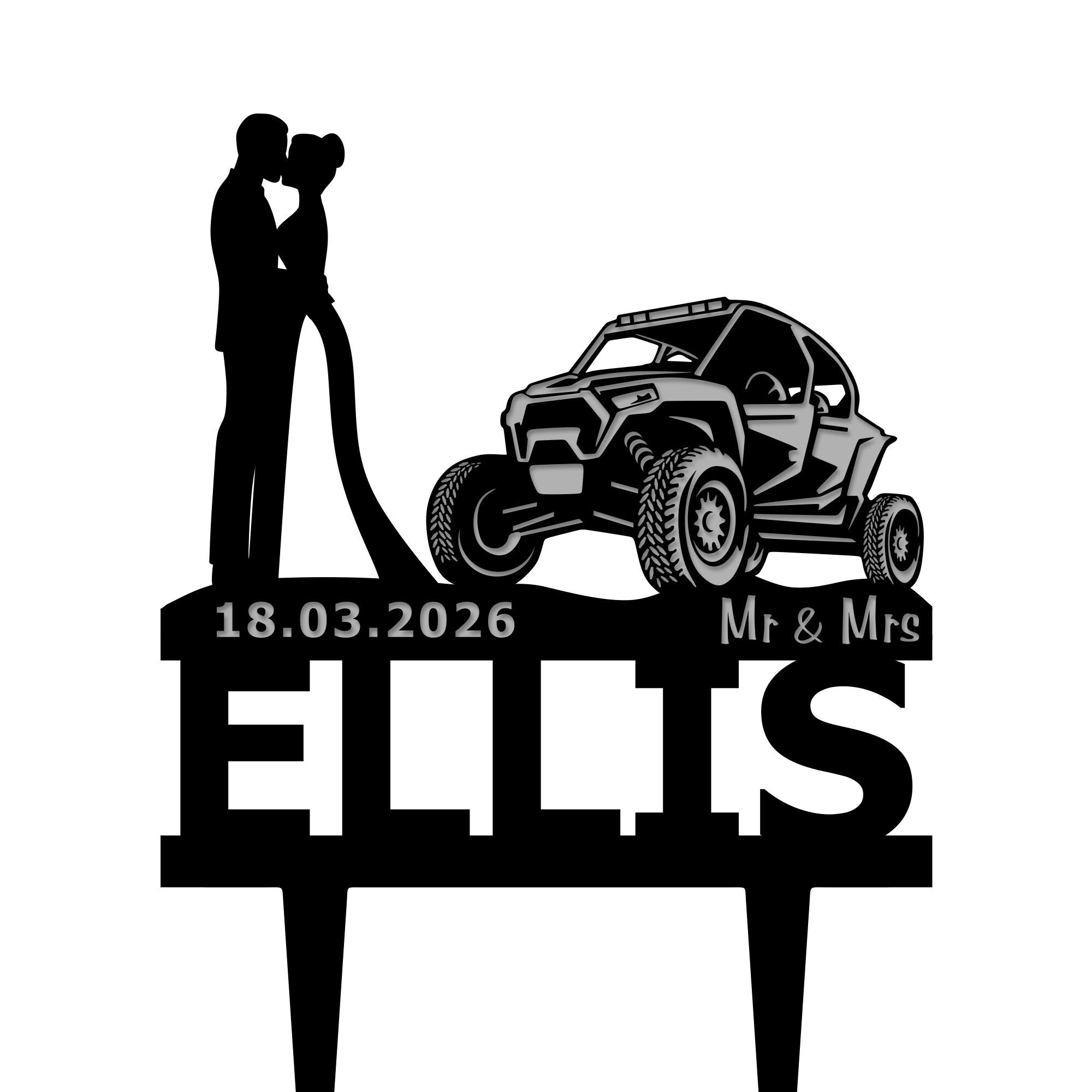 ATV Wedding Cake Topper, All Terrain Vehicle Wedding Topper, Mr and Mrs ...