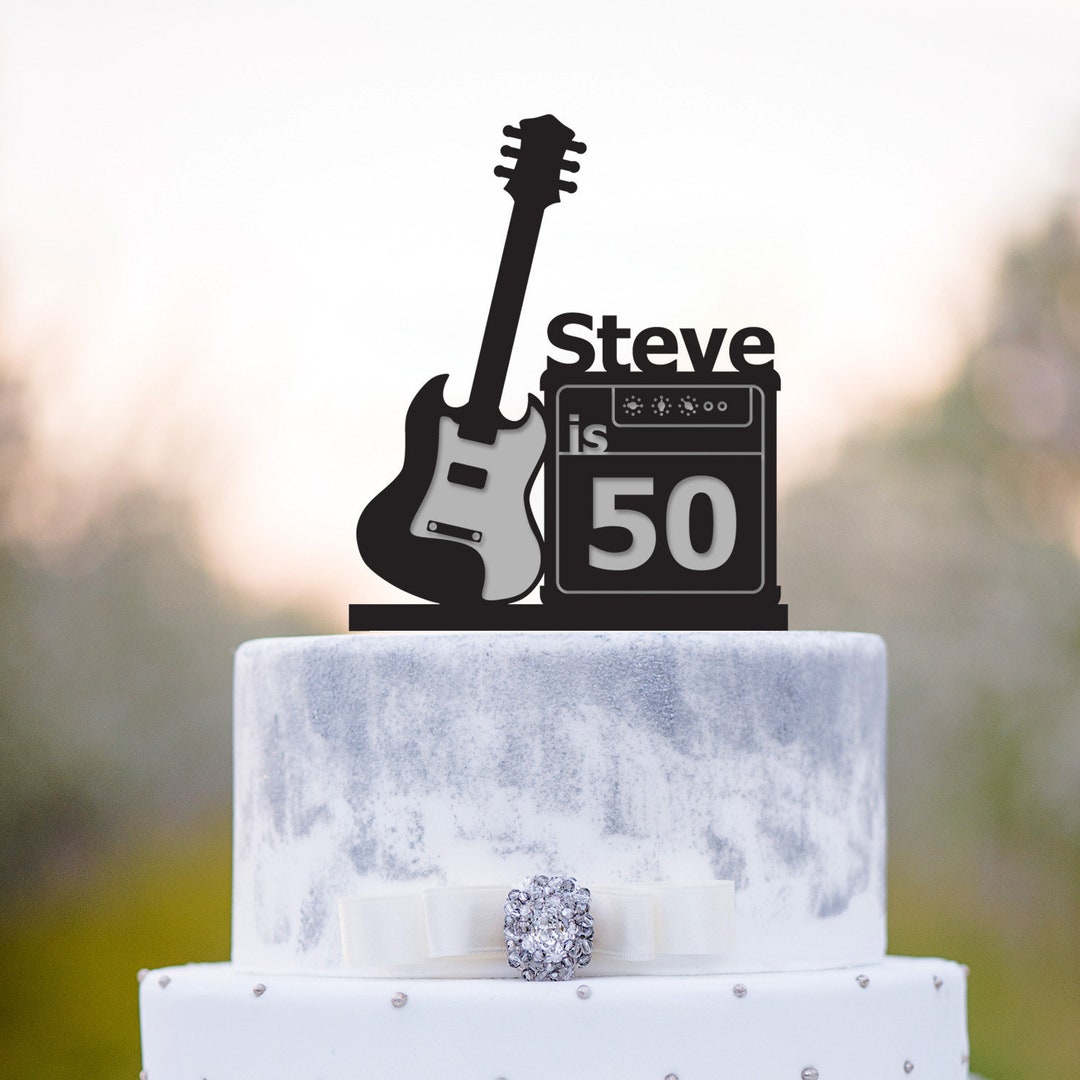 Musician Birthday Guitar Cake Topper,guitar Birthday Cake Topper ...