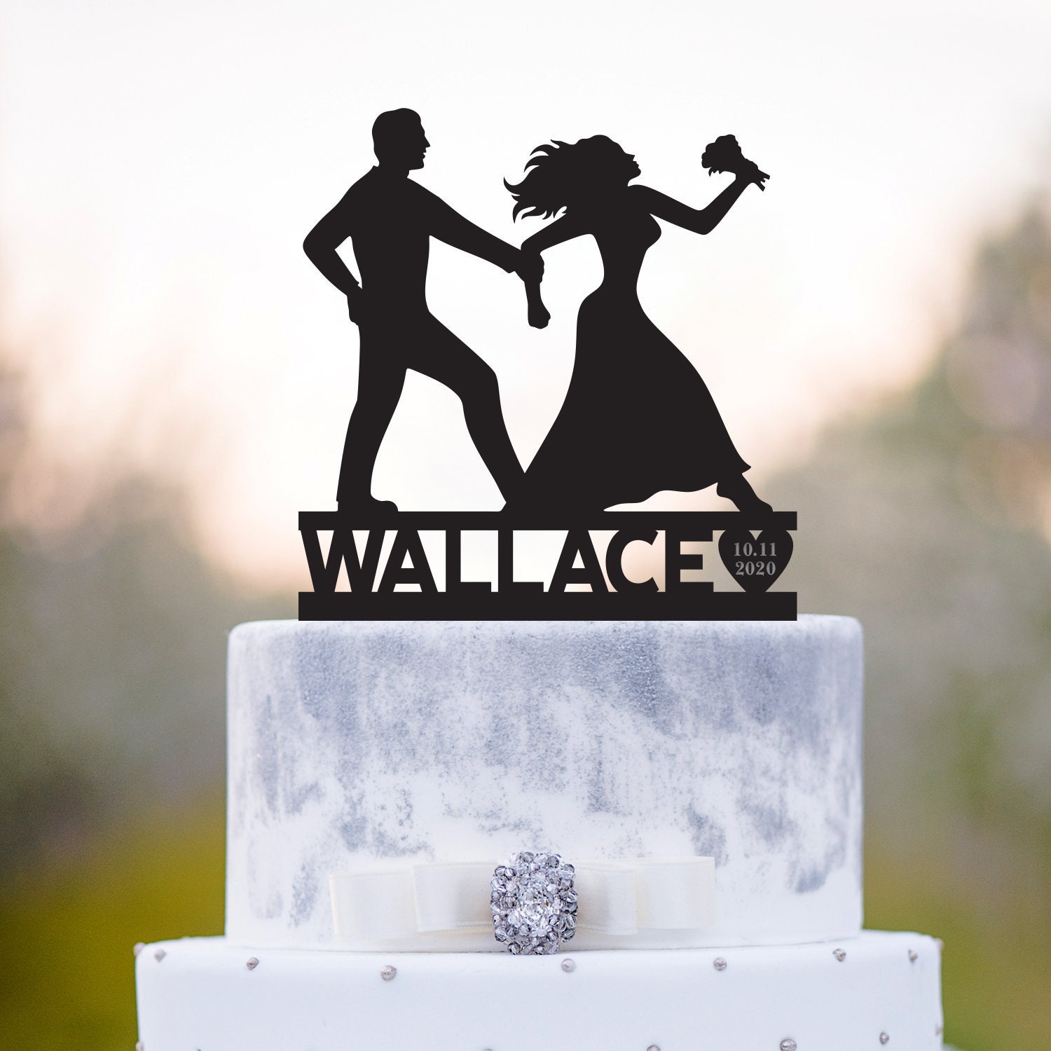 Funny groom and bride cake topperfunny runaway bride wedding | Etsy