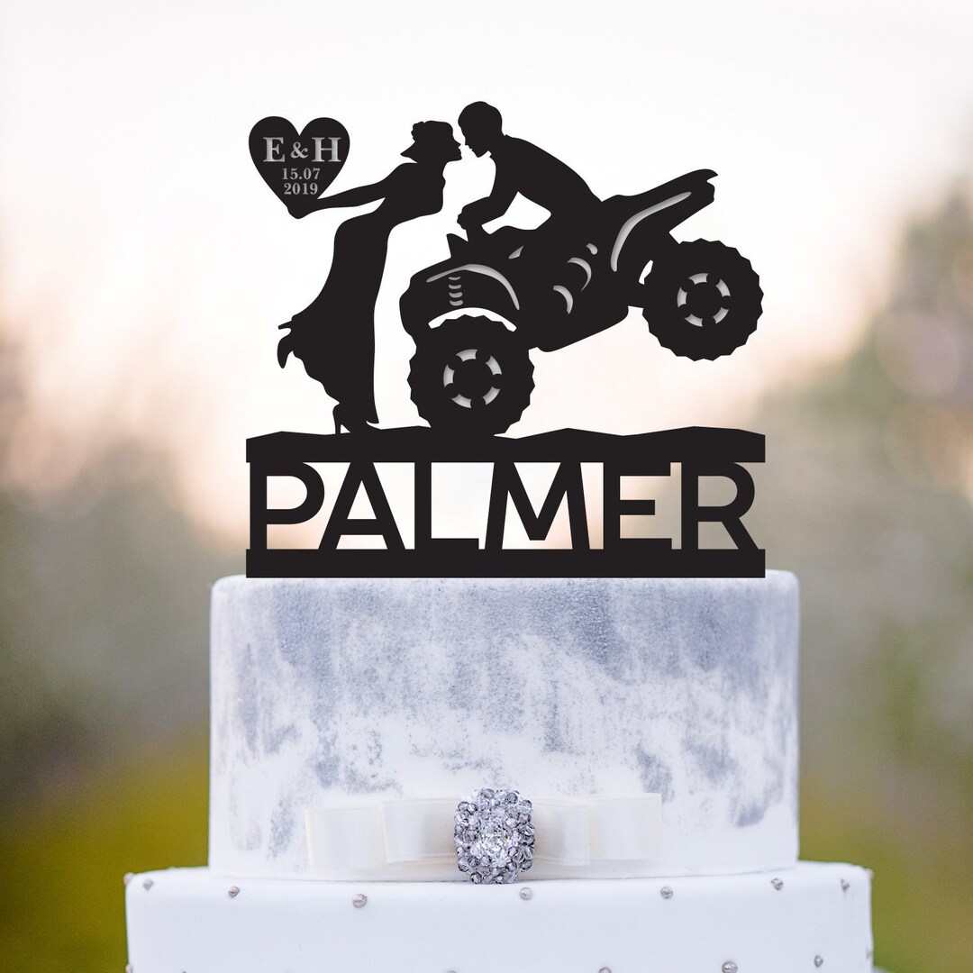 ATV Cake Topper,atv Mr and Mrs Cake Topper,4 Wheeler Wedding Cake ...