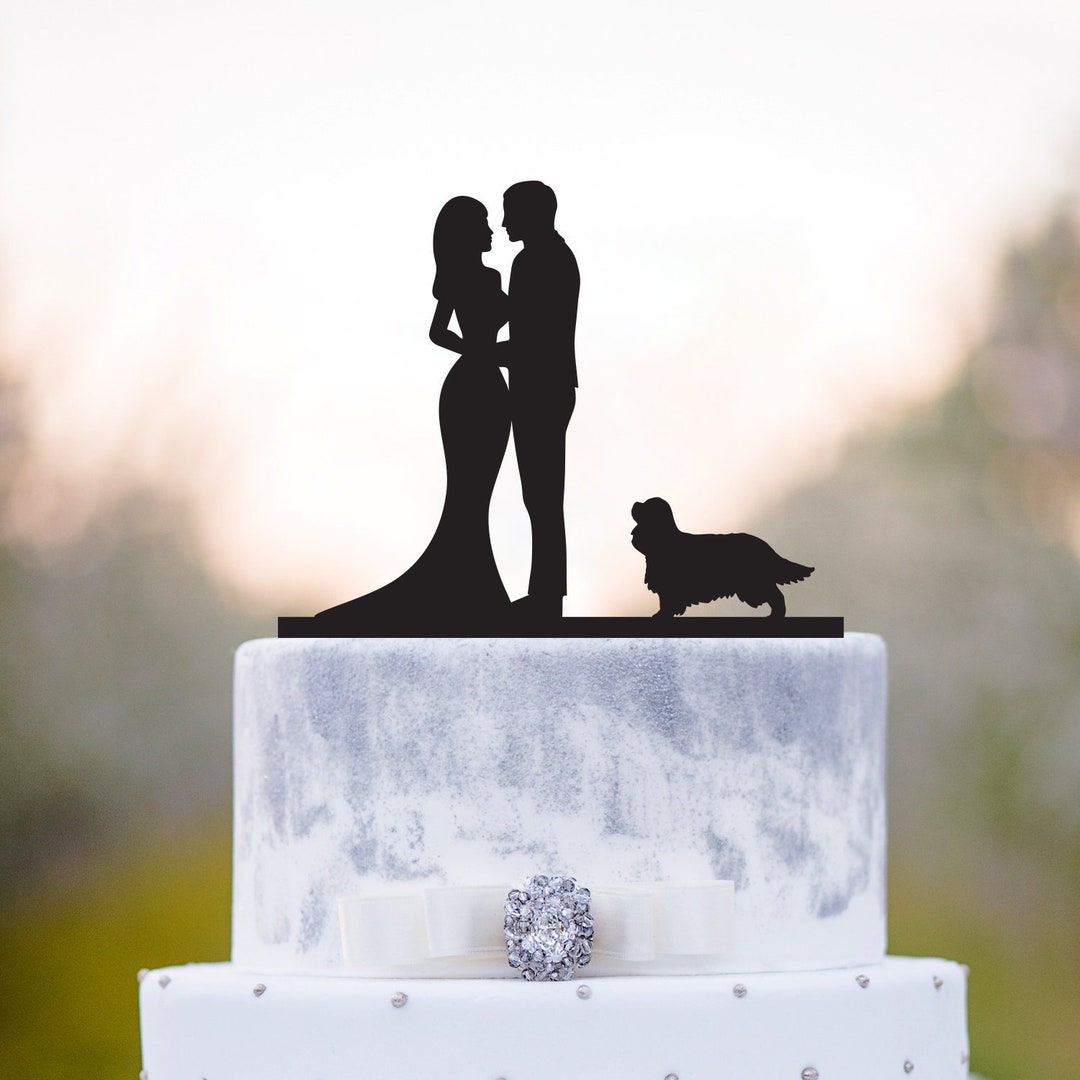 Wedding Cake Topper With Dog,cavalier King Charles Cake Topper,cavalier ...