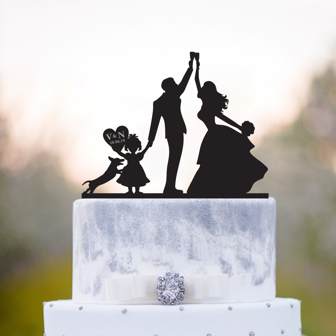 Family Wedding Cake Topper With Dachshund and Baby, A135 - Etsy