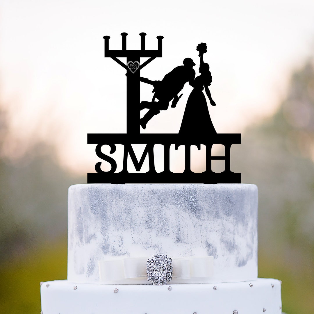 Electrician Wedding Cake Topper, Lineman Wedding Topper, Electrician ...