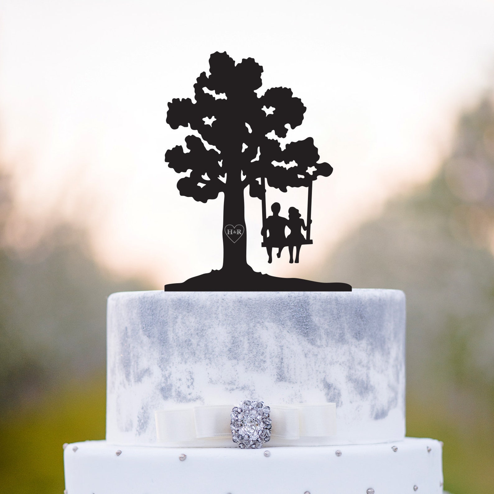 Tree swing cake topperoutdoor swing cake topperBride and | Etsy