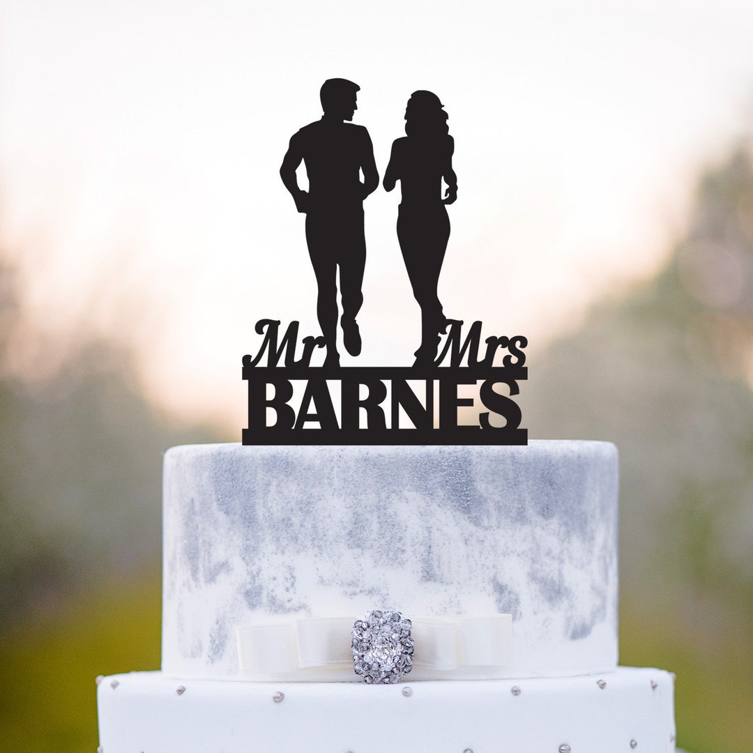 Runners Wedding Mr and Mrs Cake Topper,runner Wedding Last Name Cake ...