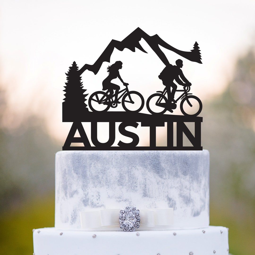 Bicycle Couple Cake Topper,bicycle Lovers Cake Topper,bicycle Wedding ...
