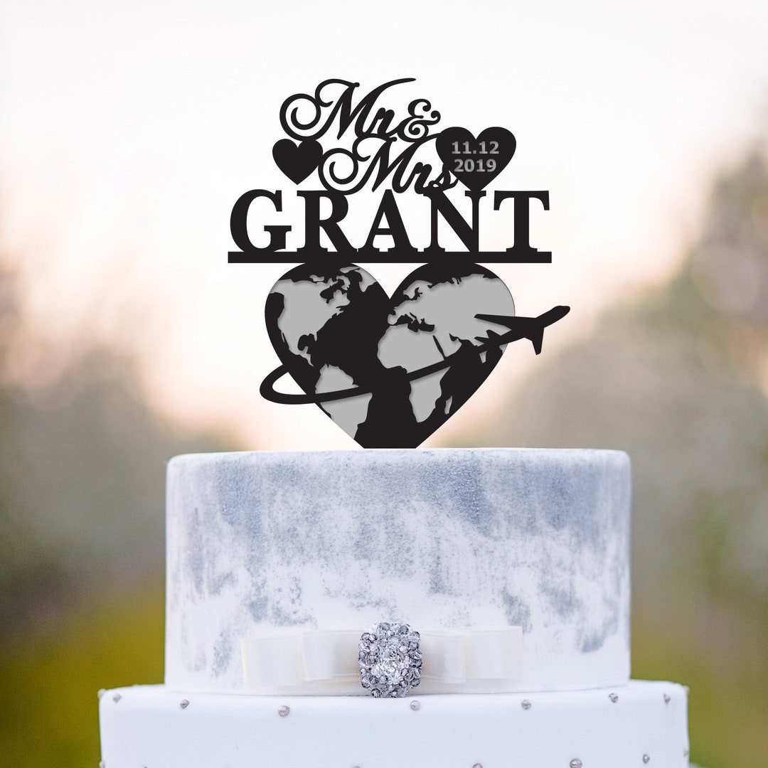 Wedding Cake Topper, Travel Cake Topper, Destination Cake Topper ...