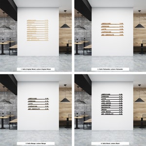 Wall Mounted Menu Rails, Changeabe Letter Board, Cafe Wall Menu ...