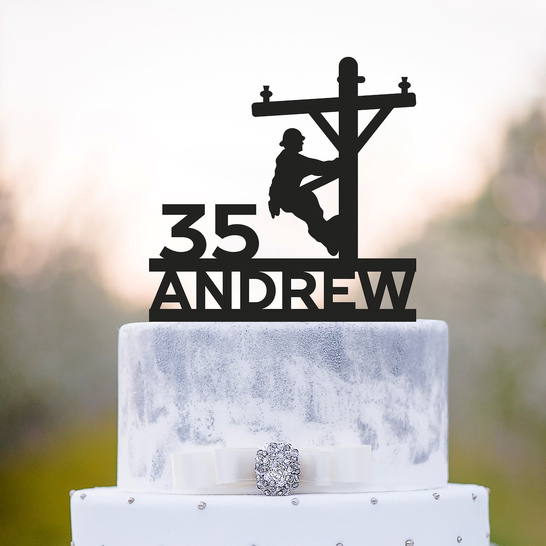 Electrician Lineman Cake Topper Birthday,custom Birthday Cake Topper ...
