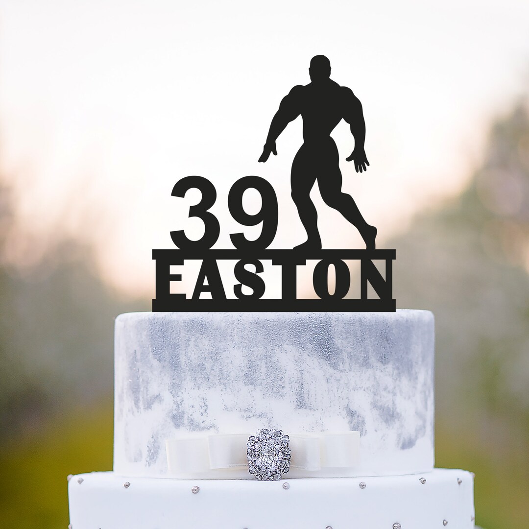 Custom Bodybuilder Happy Birthday Cake Topper,gym Birthday Crossfit ...