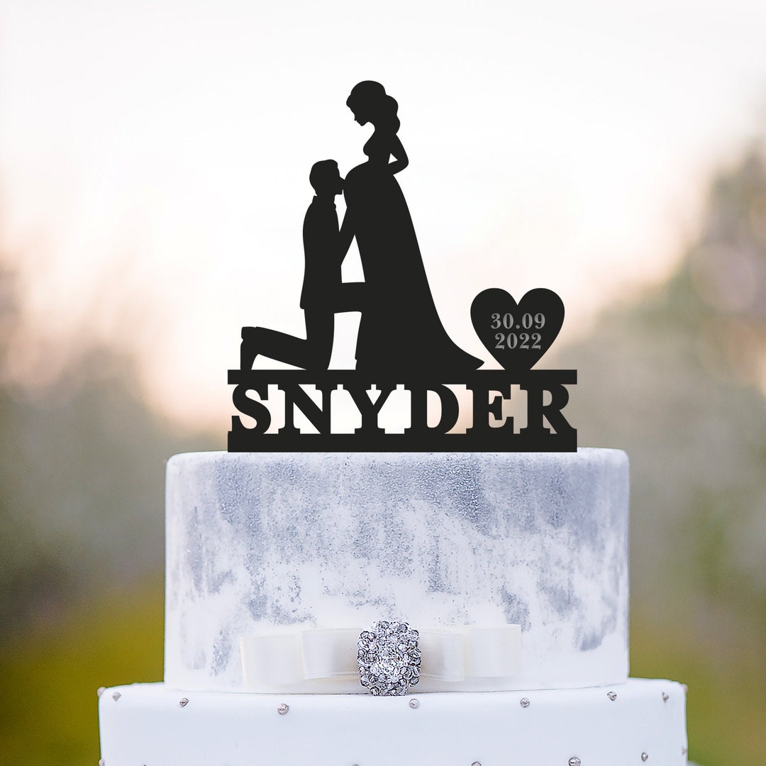 Pregnant Wedding Bride and Groom Cake Topper,pregnant Cake Topper Mr ...
