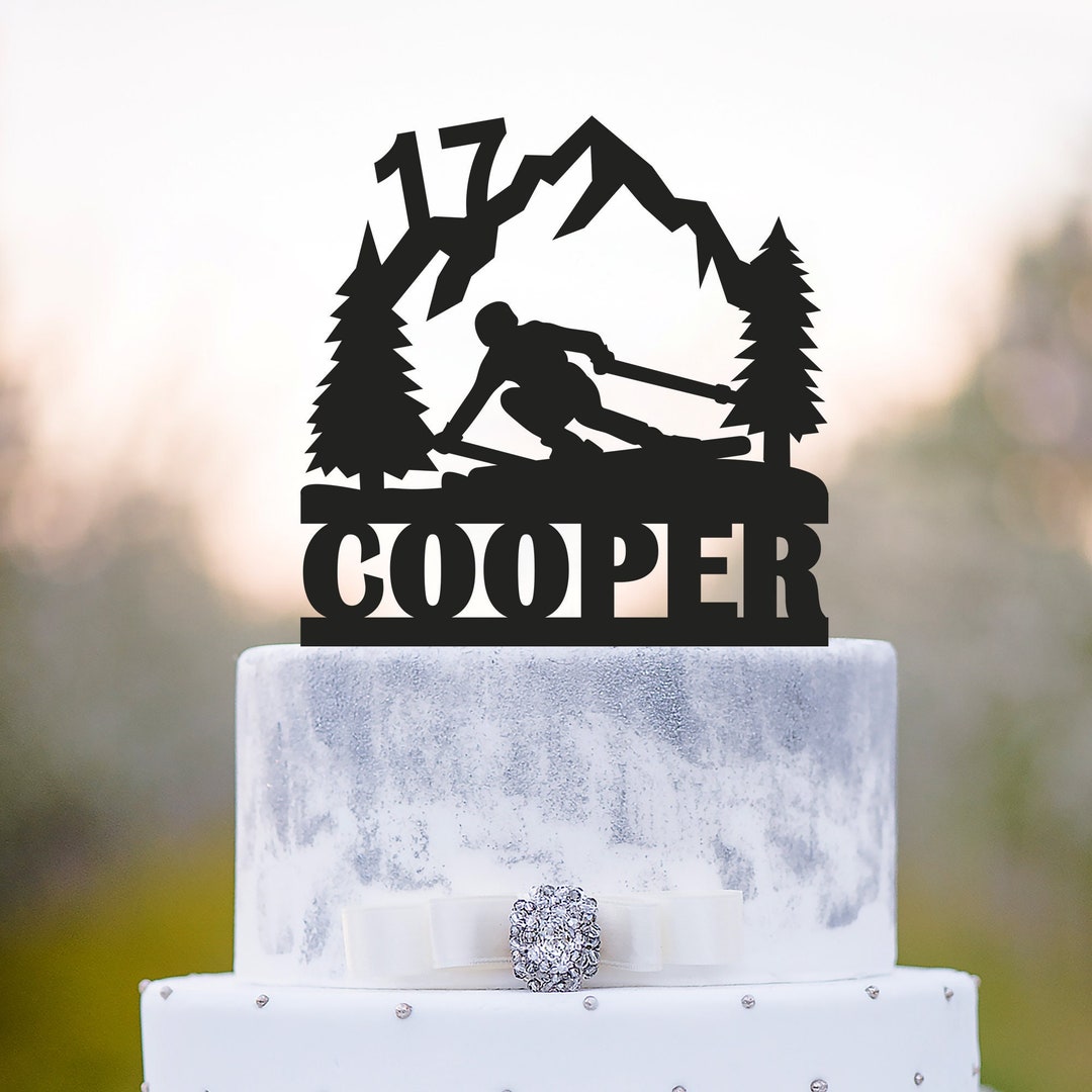 Skier Birthday Cake Topper,ski Cake Topper,personalized Ski Birthday ...