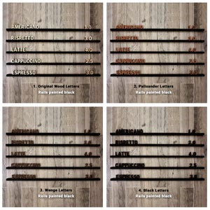 Wall Mounted Menu Rails, Changeabe Letter Board, Cafe Wall Menu ...