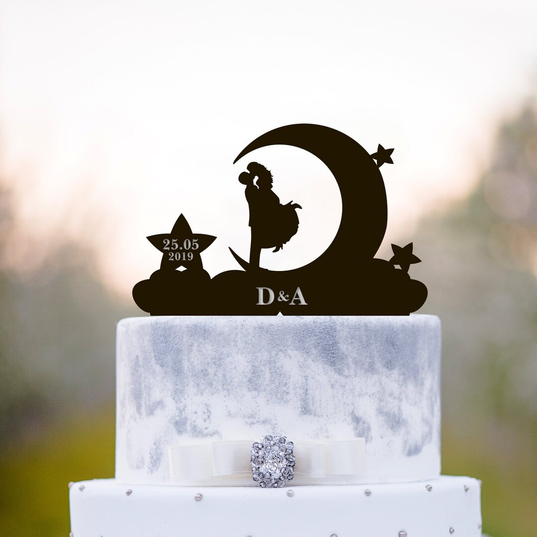Moon Cake Toppermoon Wedding Cake Toppermoon and Stars - Etsy