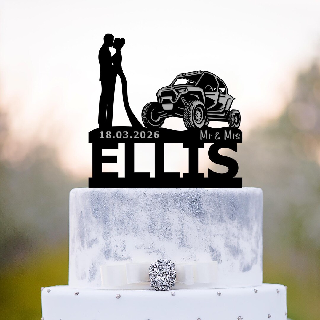 ATV Wedding Cake Topper, All Terrain Vehicle Wedding Topper, Mr and Mrs ...